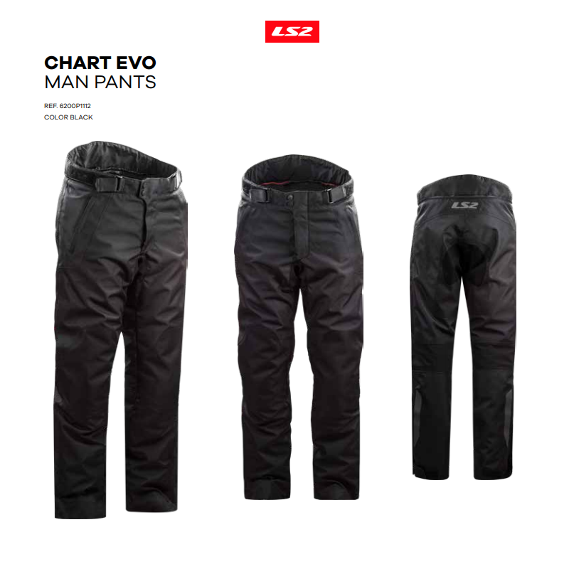 PANT LS2 CHART EVO MAN BLACK - MOTOILUSION HISPALIS S.L